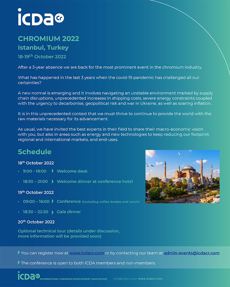 Icda chromium 2022 | CRU Ferroalloys Connection Summit 2025